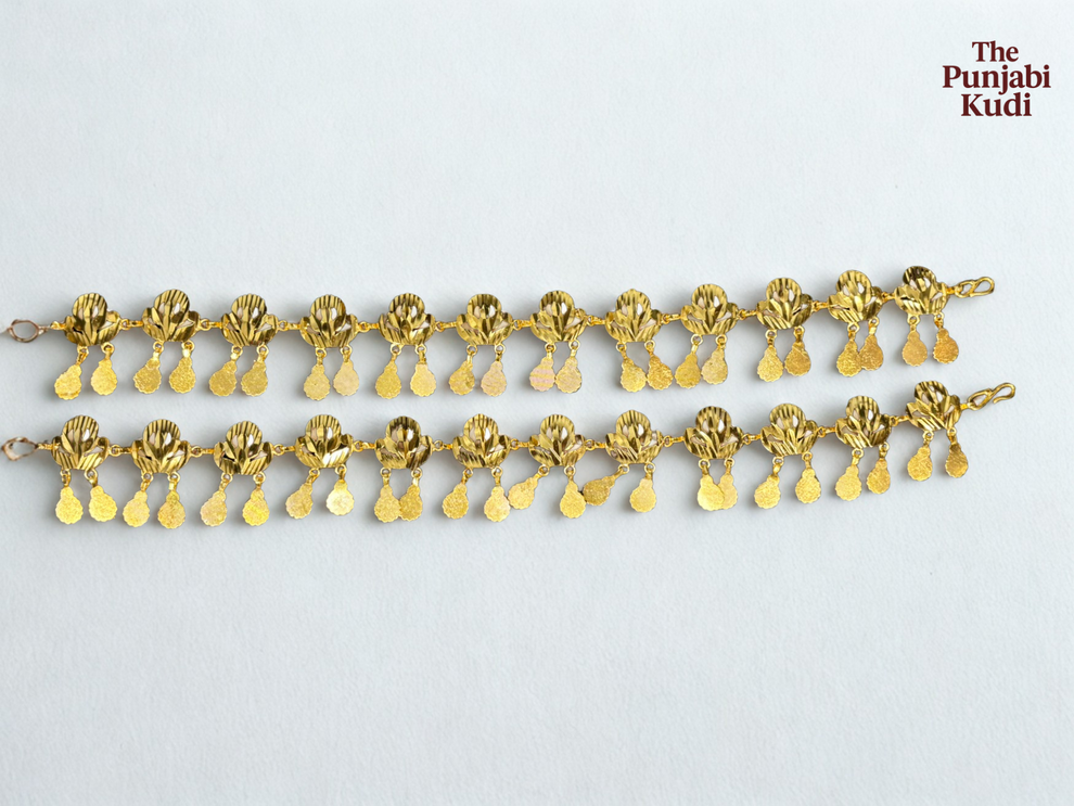 Traditional Gold Plated Punjabi Payal – Pair | The Punjabi Kudi