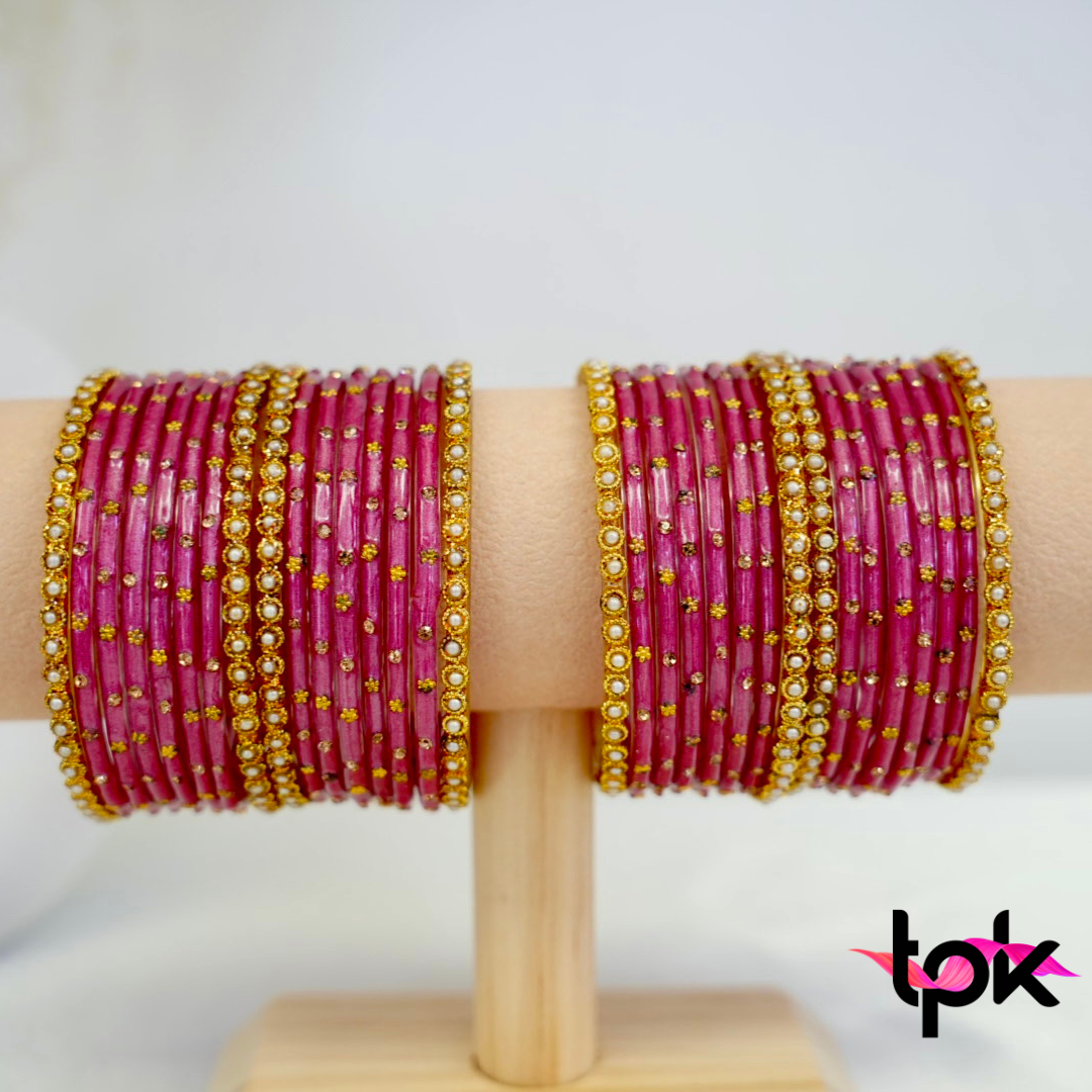 Light Pink Glass Bangle Set | The Punjabi Kudi